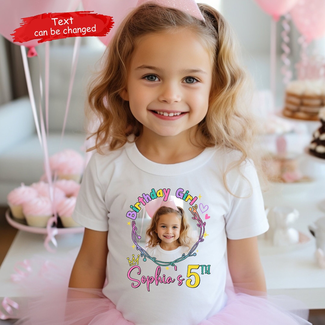 Personalized Birthday Girl Shirt, Custom Kids Name With Age Birthday ...