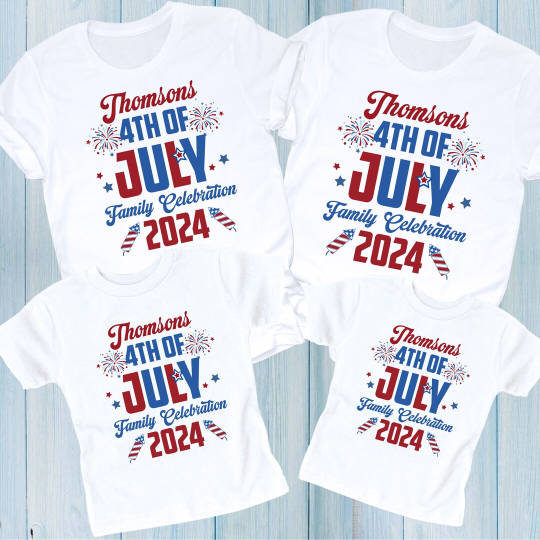4th of July Family Celebration 2024 Shirt, All American Family Shirts ...