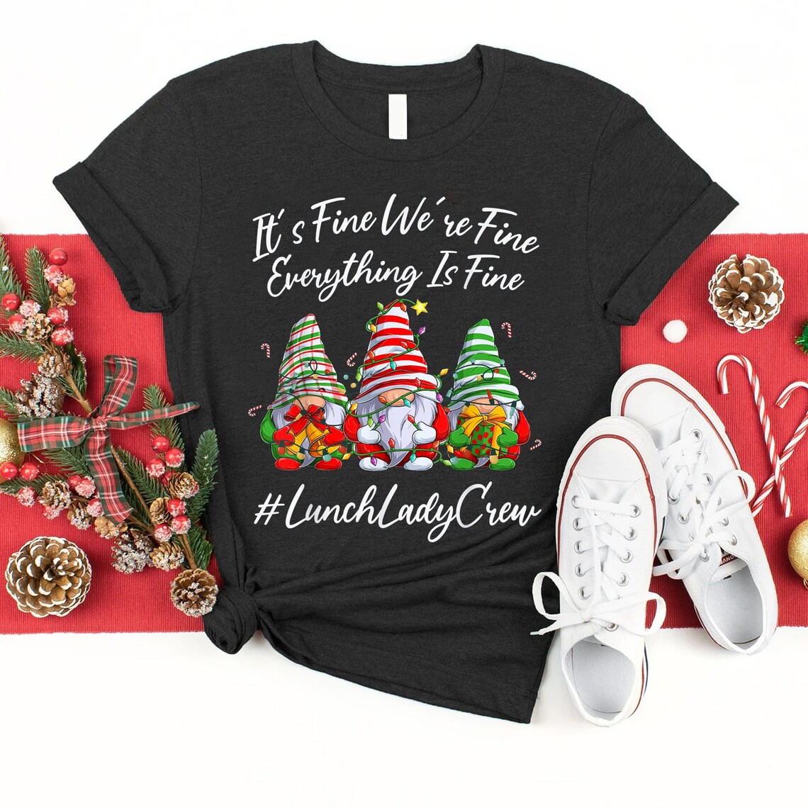 Lunch Lady Crew It's Fine Everything is Fine Shirt - Etsy