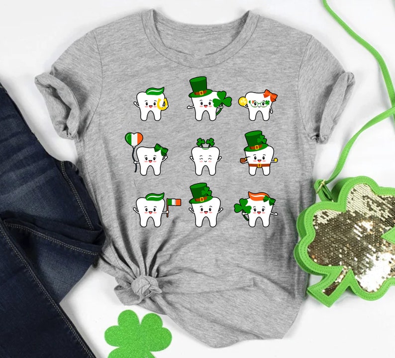 Dentist Shirt Cute Irish Tooth Shirt Dentist St - Etsy