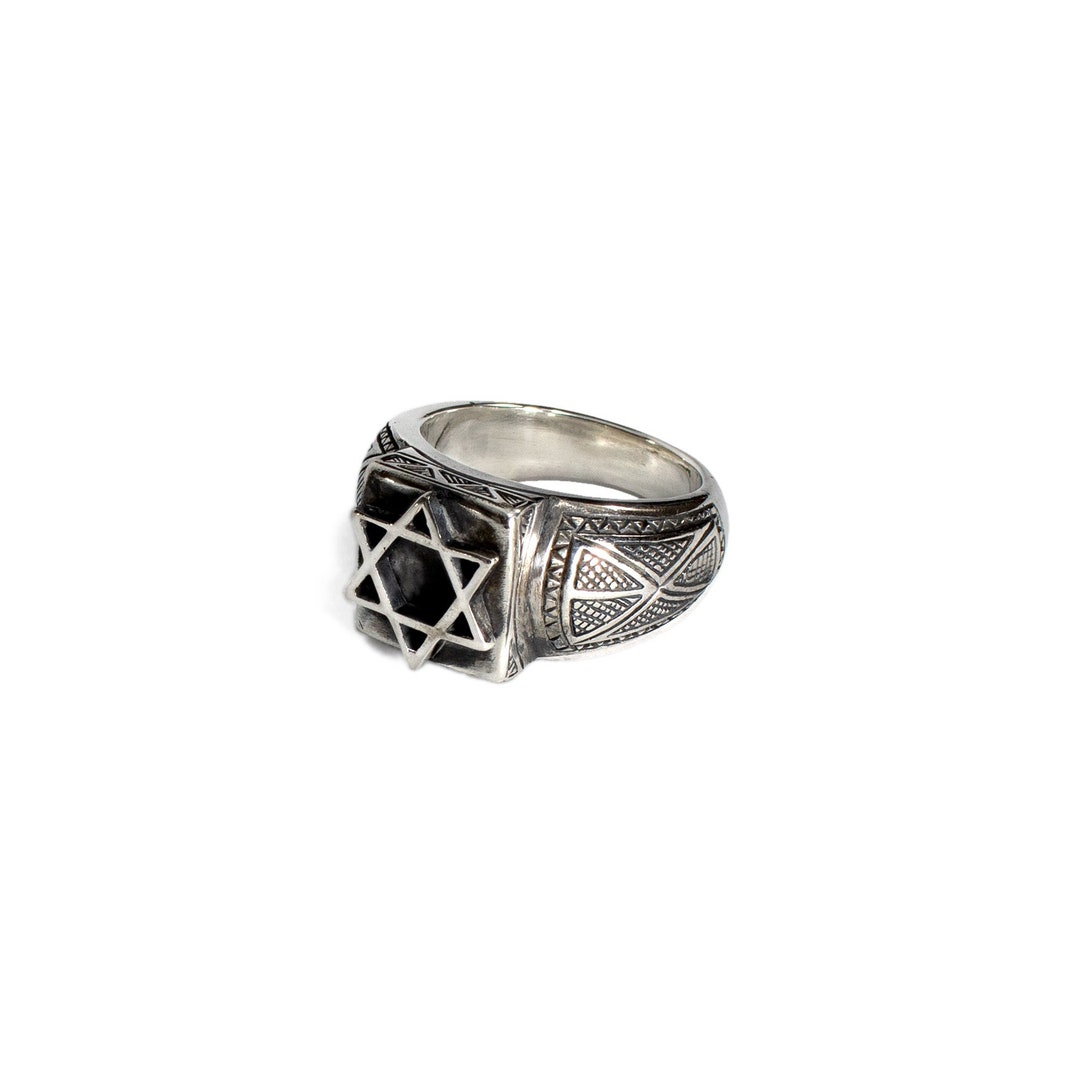 Sterling Silver Men's Star of David Ring - Etsy