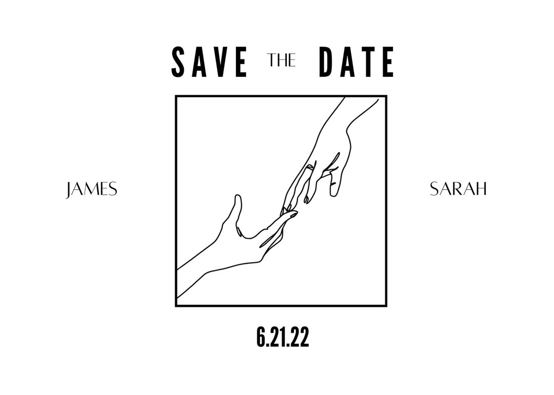 Hands of Love Save the Date Template - Etsy