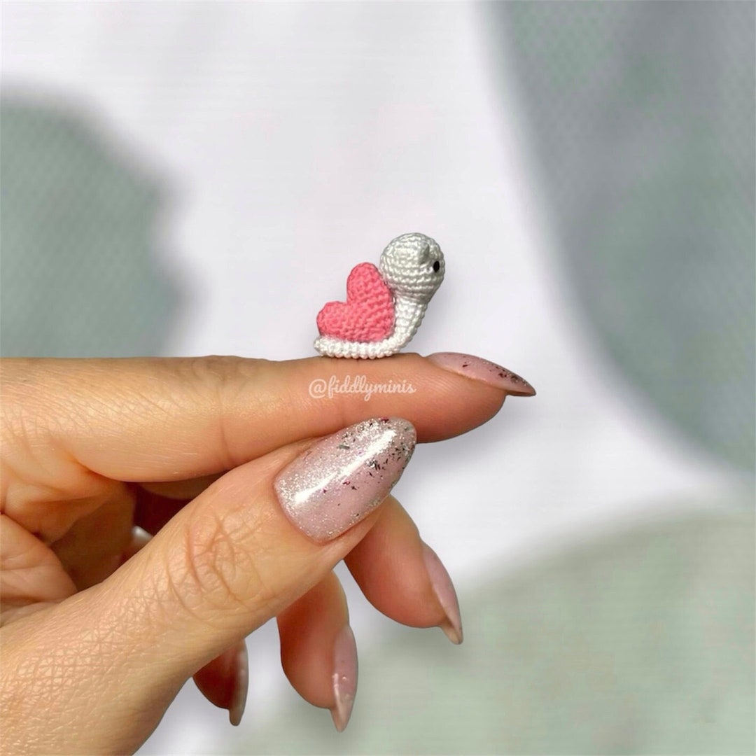 Crocheted Mini Snail With Heart-shaped Snail Shell - Also Available as ...