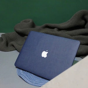 Modern Navy Blue Giant Pebble Leather Texture Case MacBook Pro 13 M1 ...