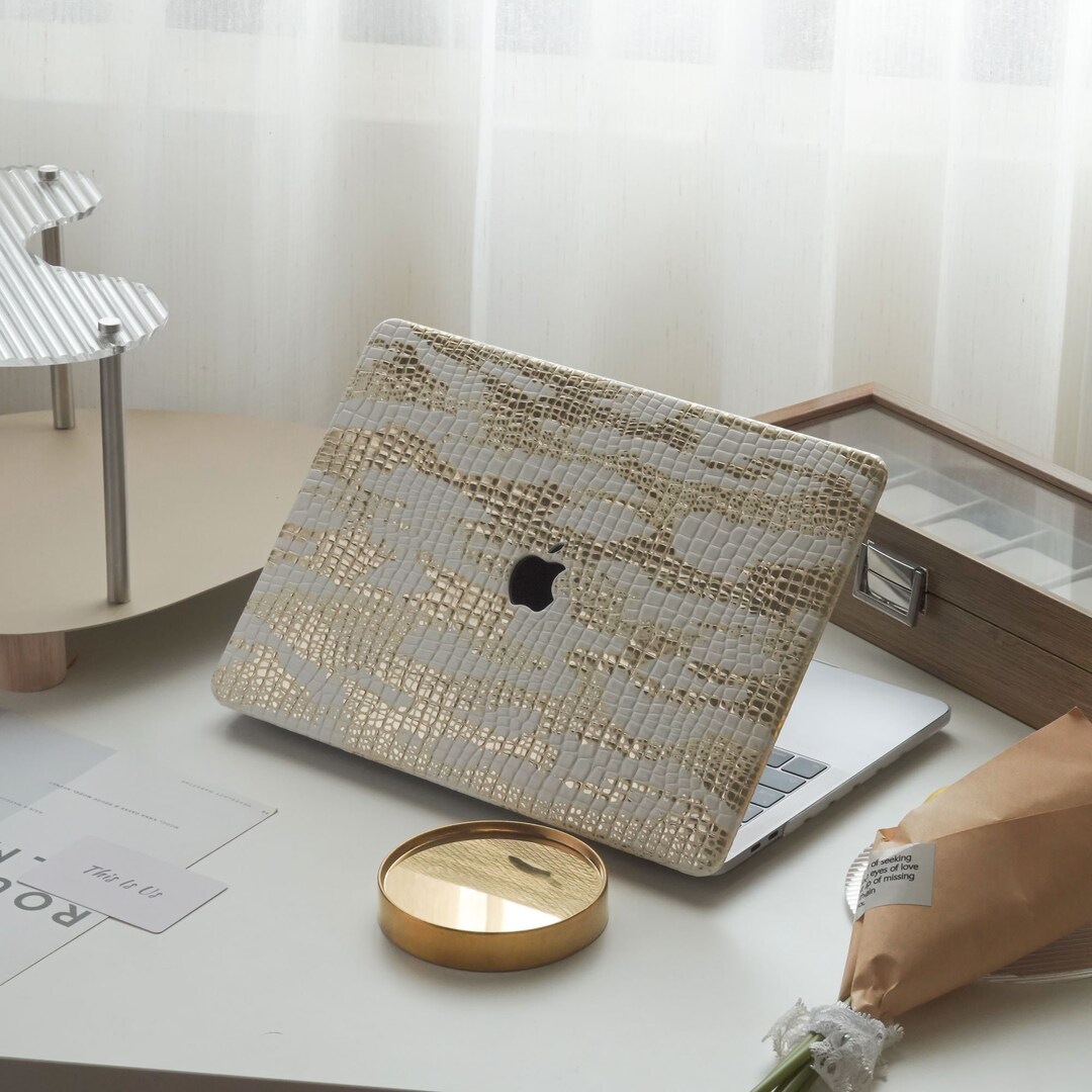 White Gold Snakeskin Leather Texture MacBook Pro 13M1 MacBook - Etsy