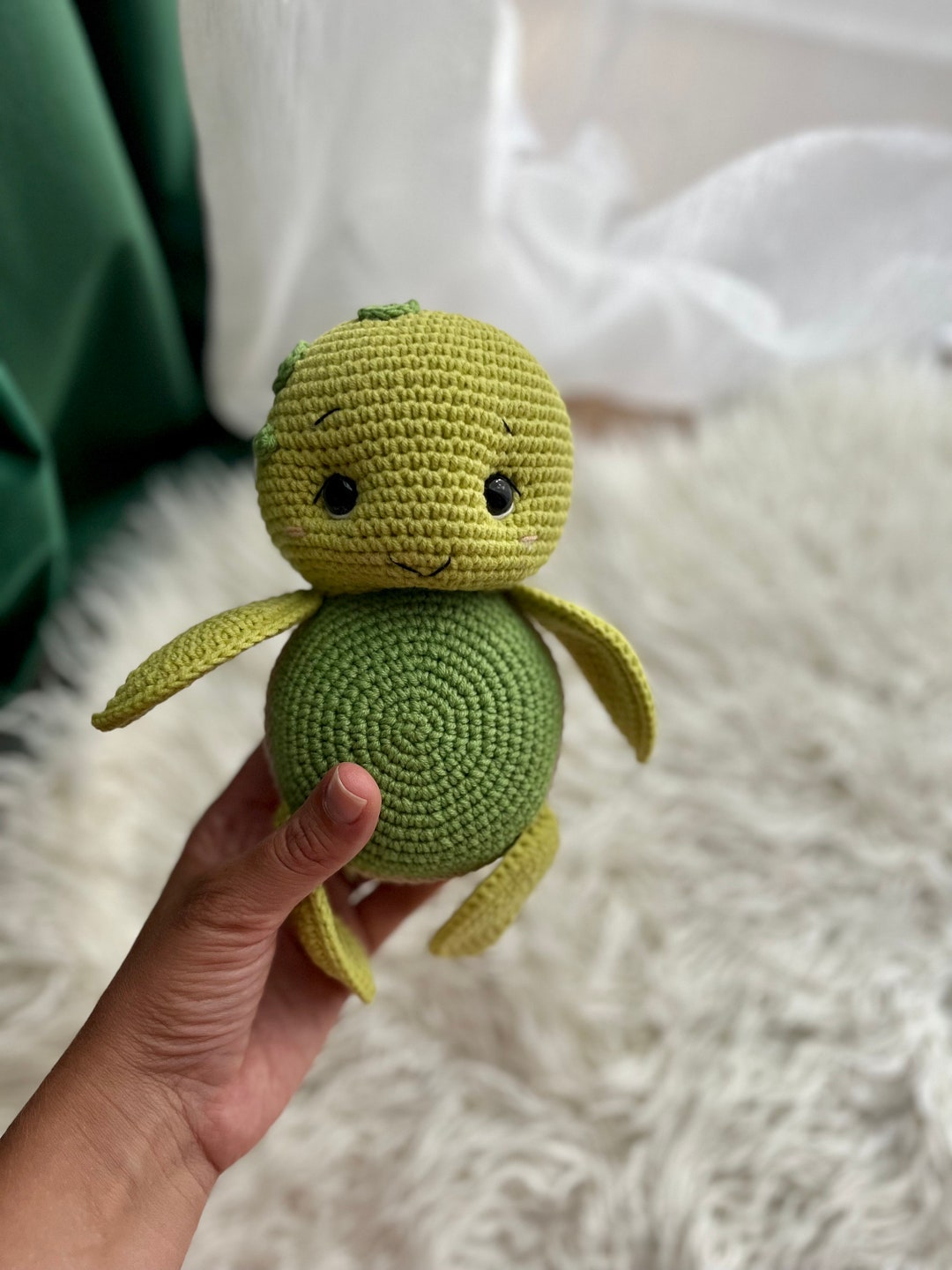 Amigurumi Toy, Cute Turtle Toy, Baby Shower Gift, Crochet Turtle Doll ...