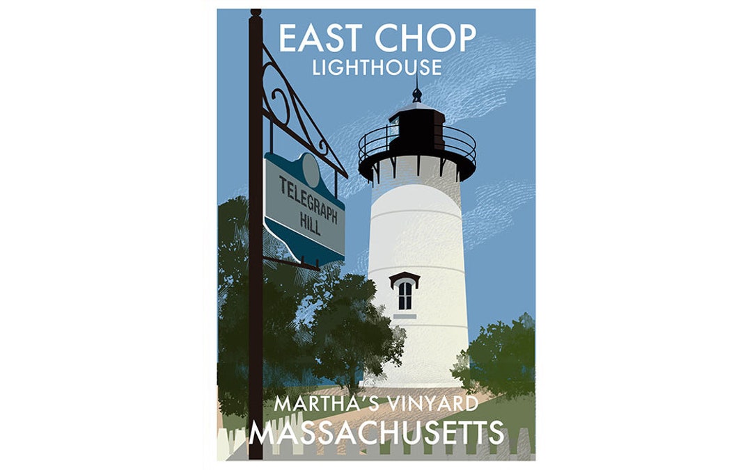 Signed Archival Print of East Chop Lighthouse in Martha's Vineyard, MA ...