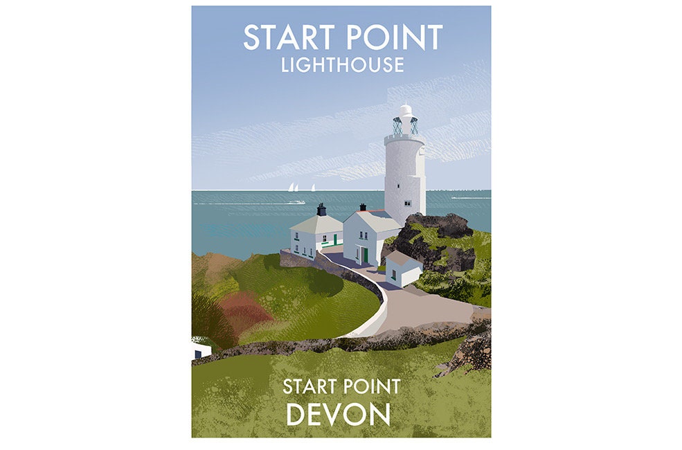 Signed Print of Start Point Lighthouse Lighthouses of England Poster - Etsy