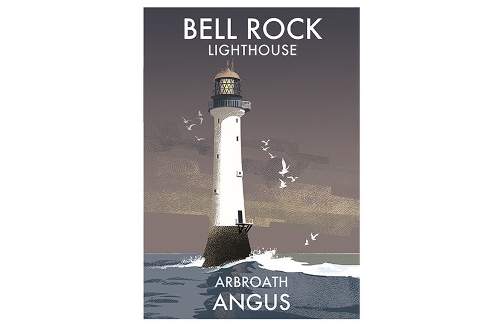 Signed Print of Bell Rock Lighthouse Lighthouses of Scotland Poster - Etsy