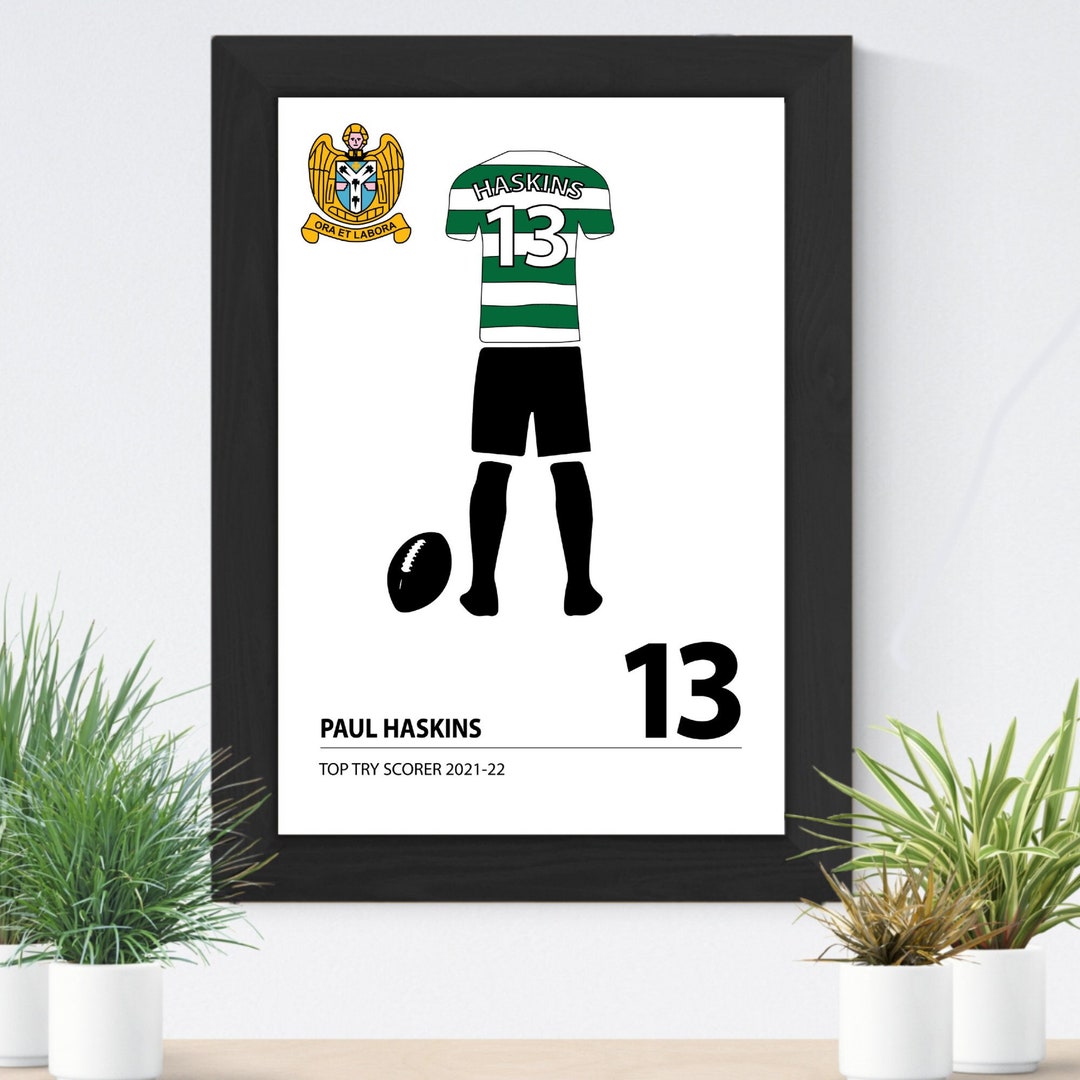 Personalised Rugby Kit Print (hoops). Birthday Gift. Achievement, Award ...