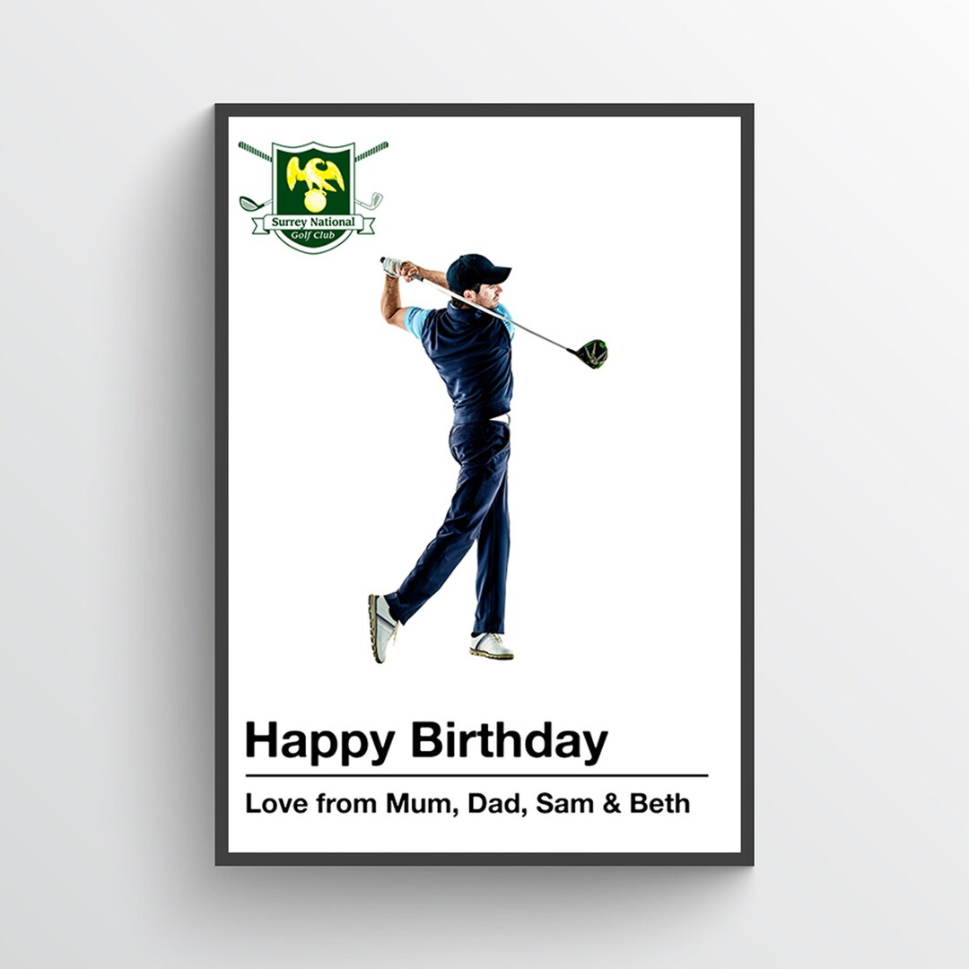 Personalised Male Golf Print (various Designs) - for Golf Fan Lover ...
