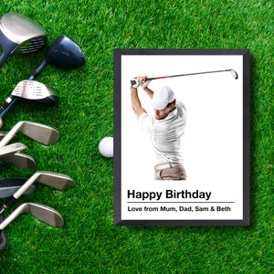 Personalised Male Golf Print (various Designs) - for Golf Fan Lover ...
