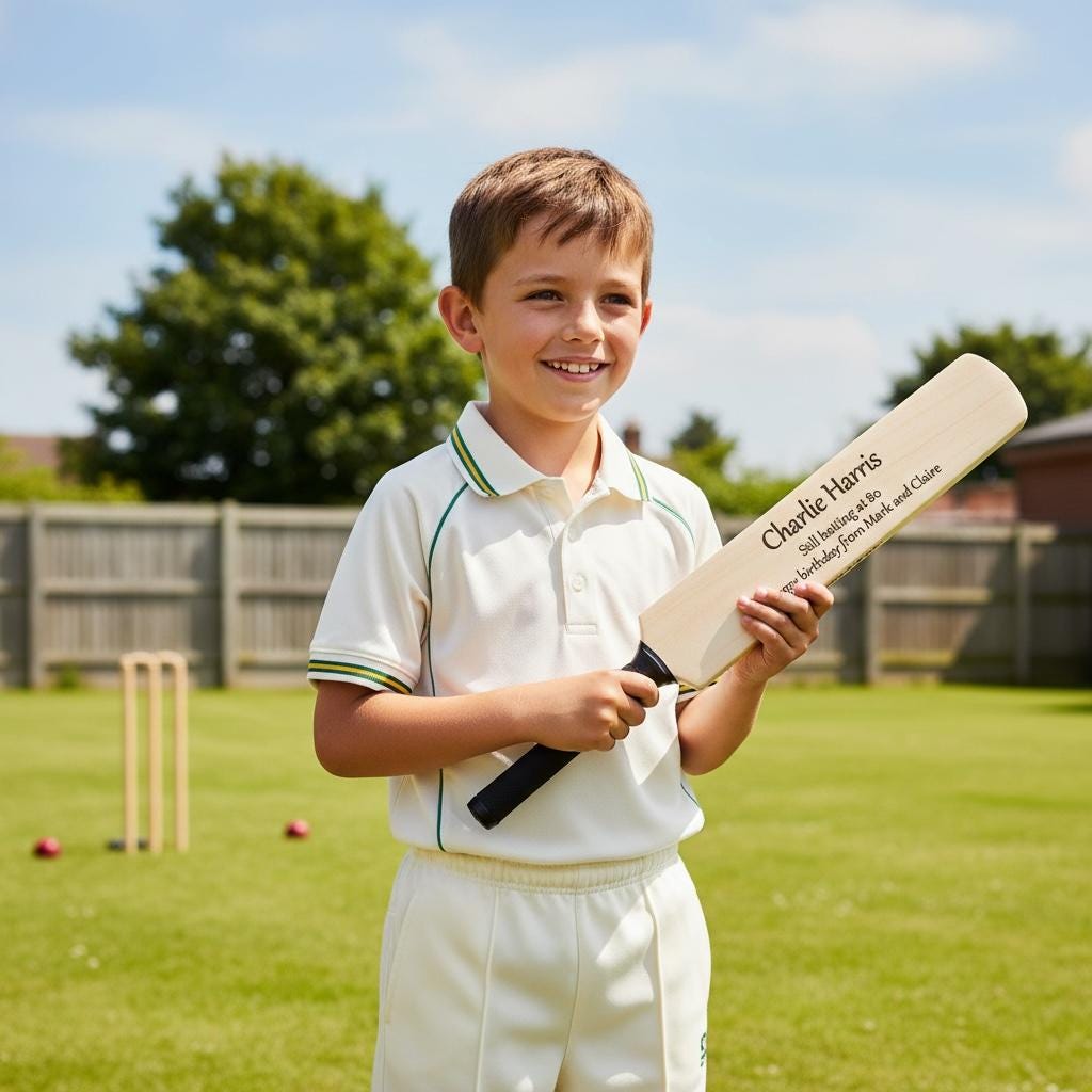 Customised Miniature Cricket Bat | Engraved Wooden Keepsake With ...