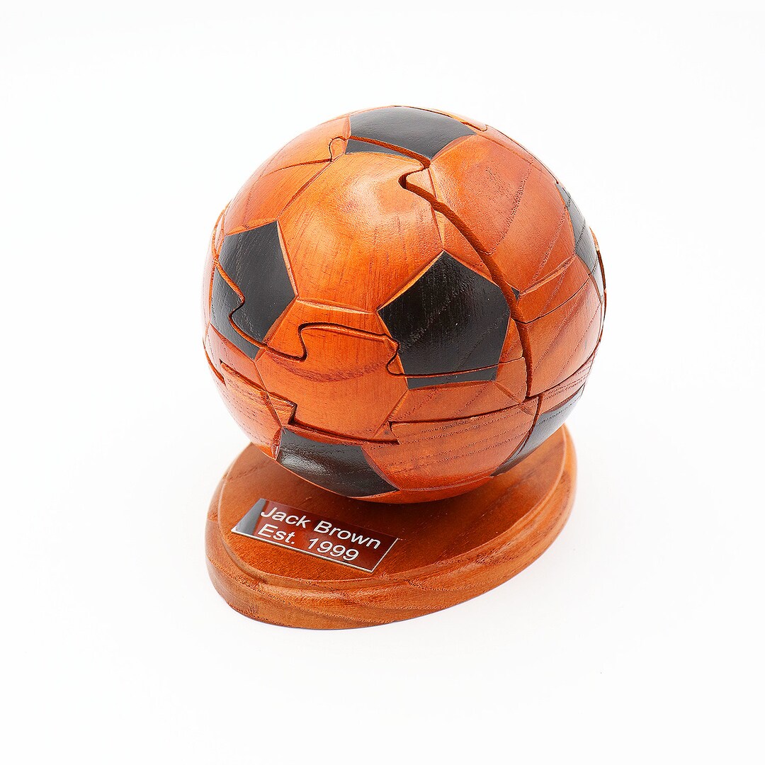 Personalised 3D Football Wooden Puzzle Jigsaw Ornament Trophy - Etsy