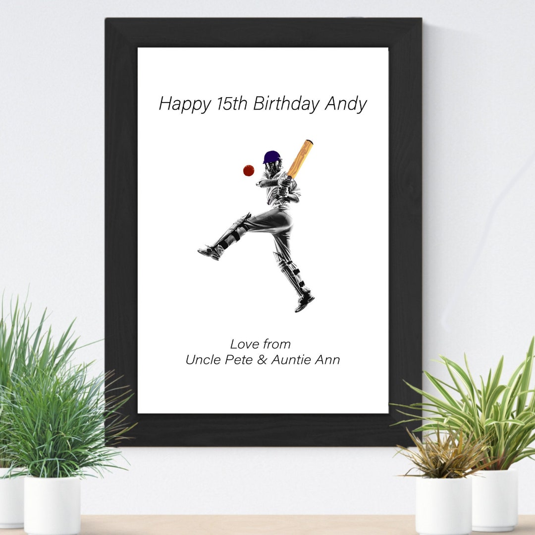 Personalised Cricket Print - Etsy