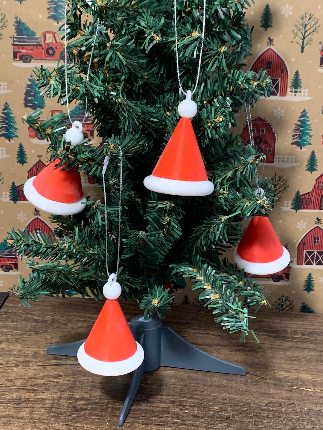 Santa Hat Christmas Ornament 3D Printed! - Etsy