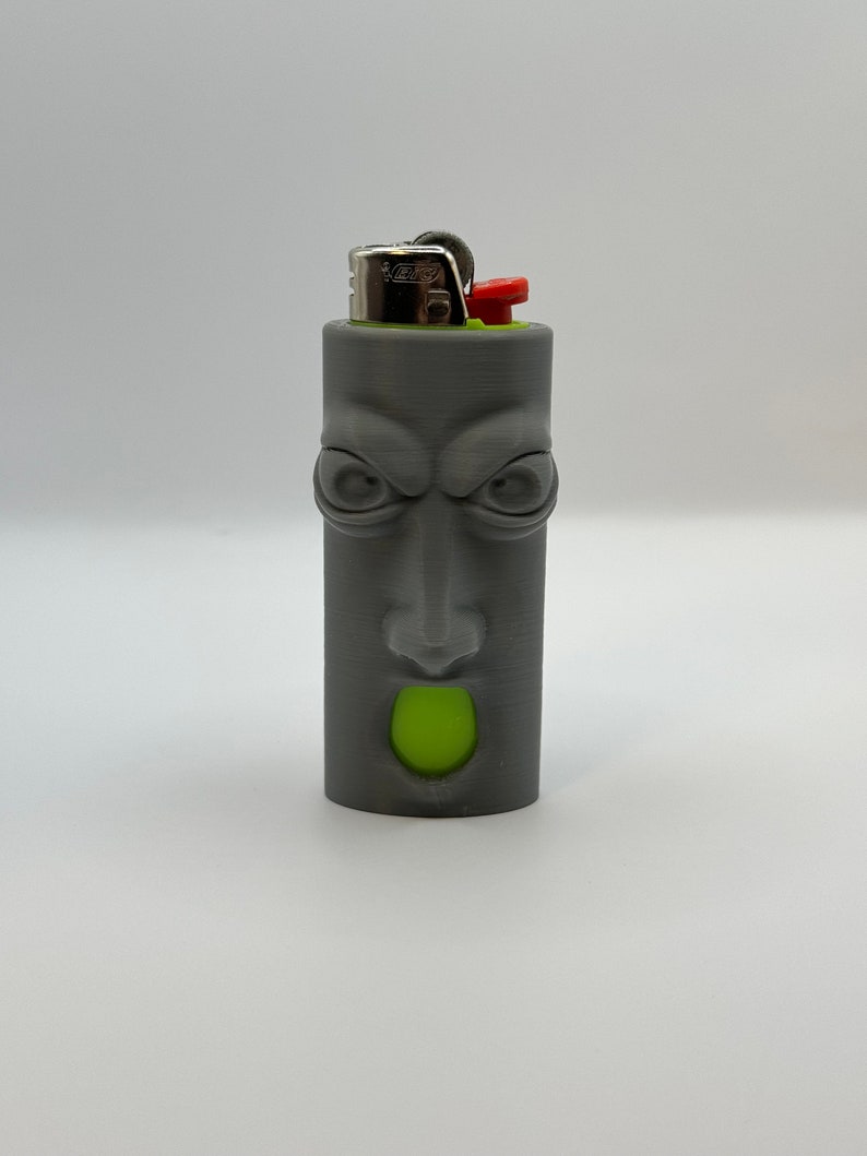 Angry Face Bic Lighter Case/yelling/fits Standard Bic Lighters/3d ...