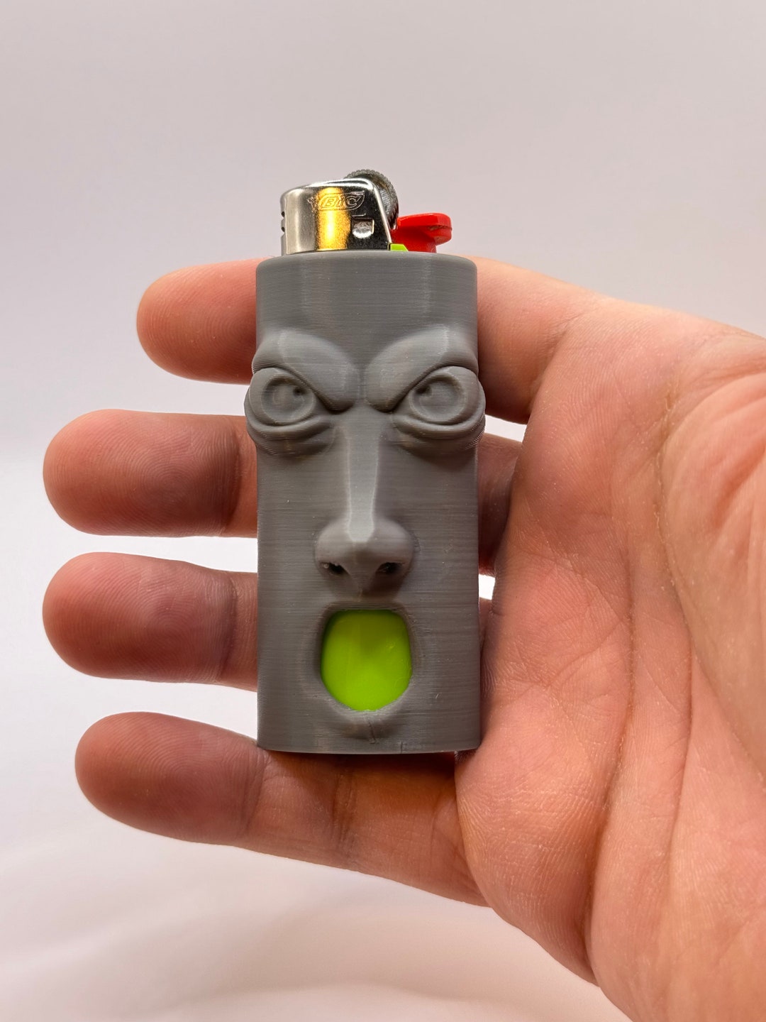 Angry Face Bic Lighter Case/yelling/fits Standard Bic Lighters/3d ...