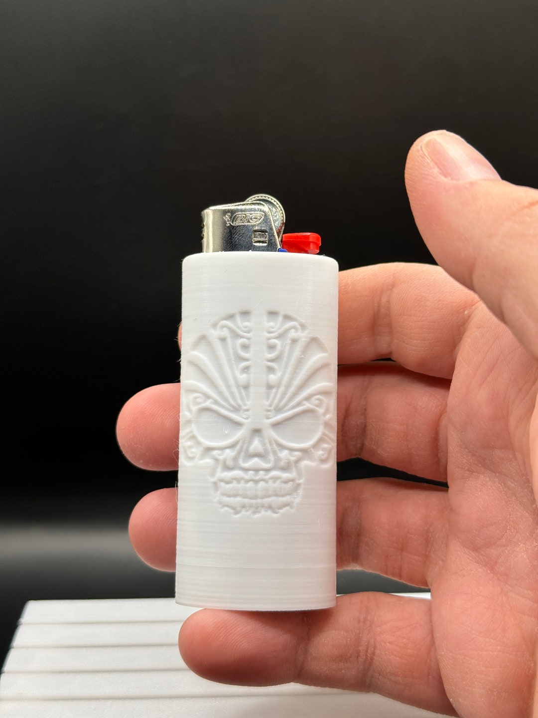 Ornamental Skull Bic Lighter Case/fits Standard Sized Bic Lighters ...