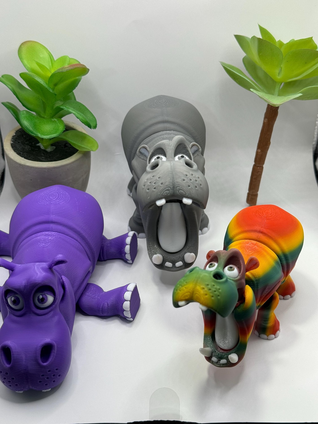 Articulated Flexi Hippo/hippopotamus/flexible Joints/openable Mouth/2 ...
