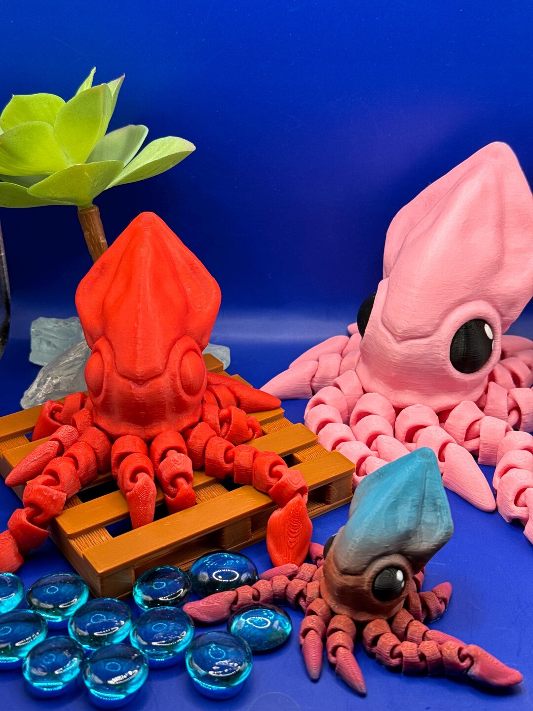 Articulated Squid Sea Animal/fidget Toy/decoration/desk Toy/stocking ...