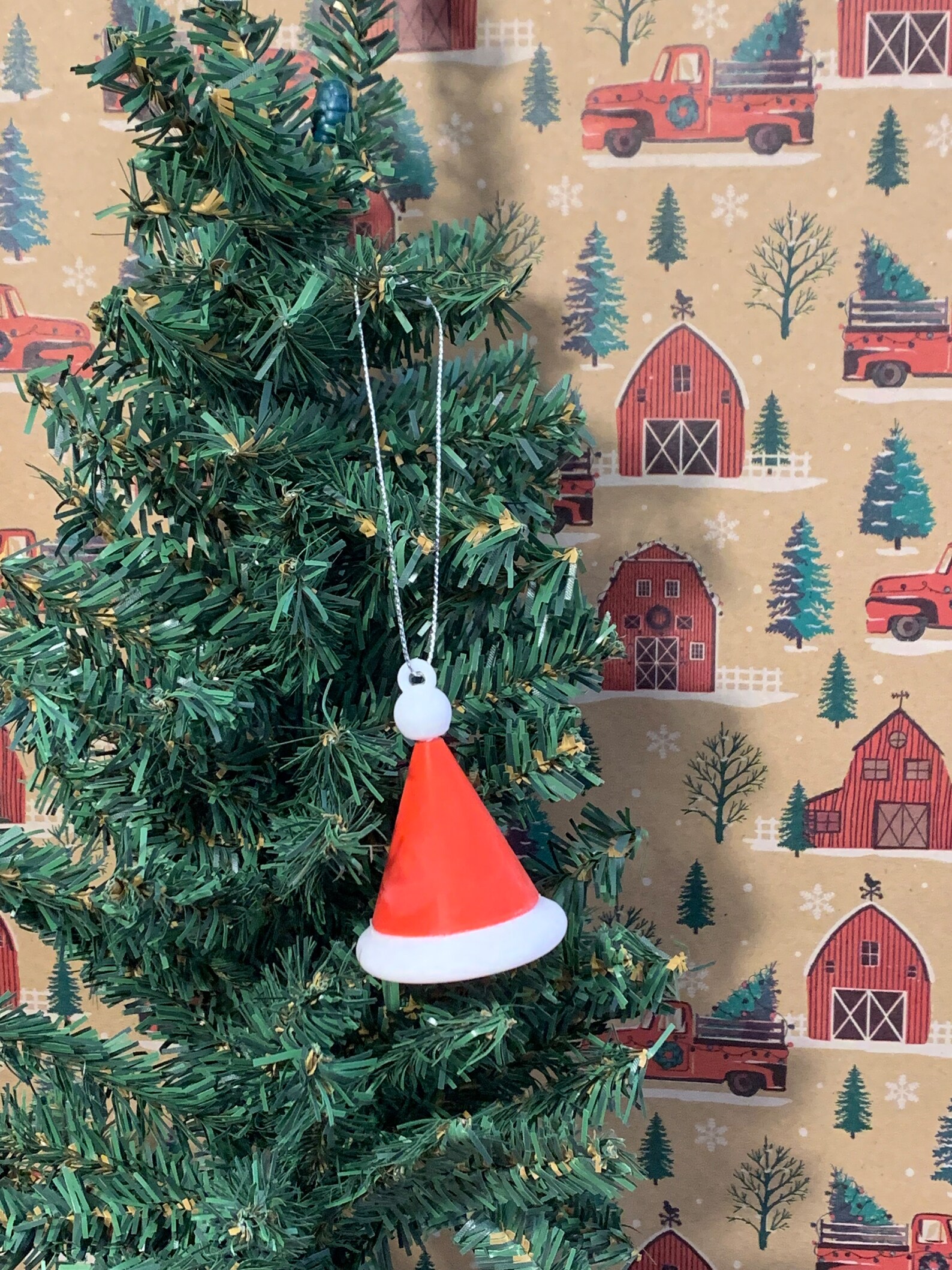 Santa Hat Christmas Ornament 3D Printed! - Etsy