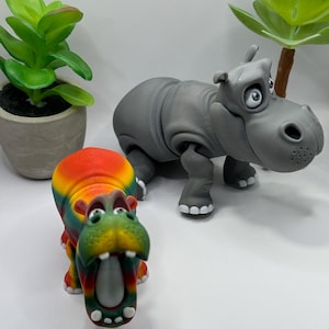 Articulated Flexi Hippo/hippopotamus/flexible Joints/openable Mouth/2 ...