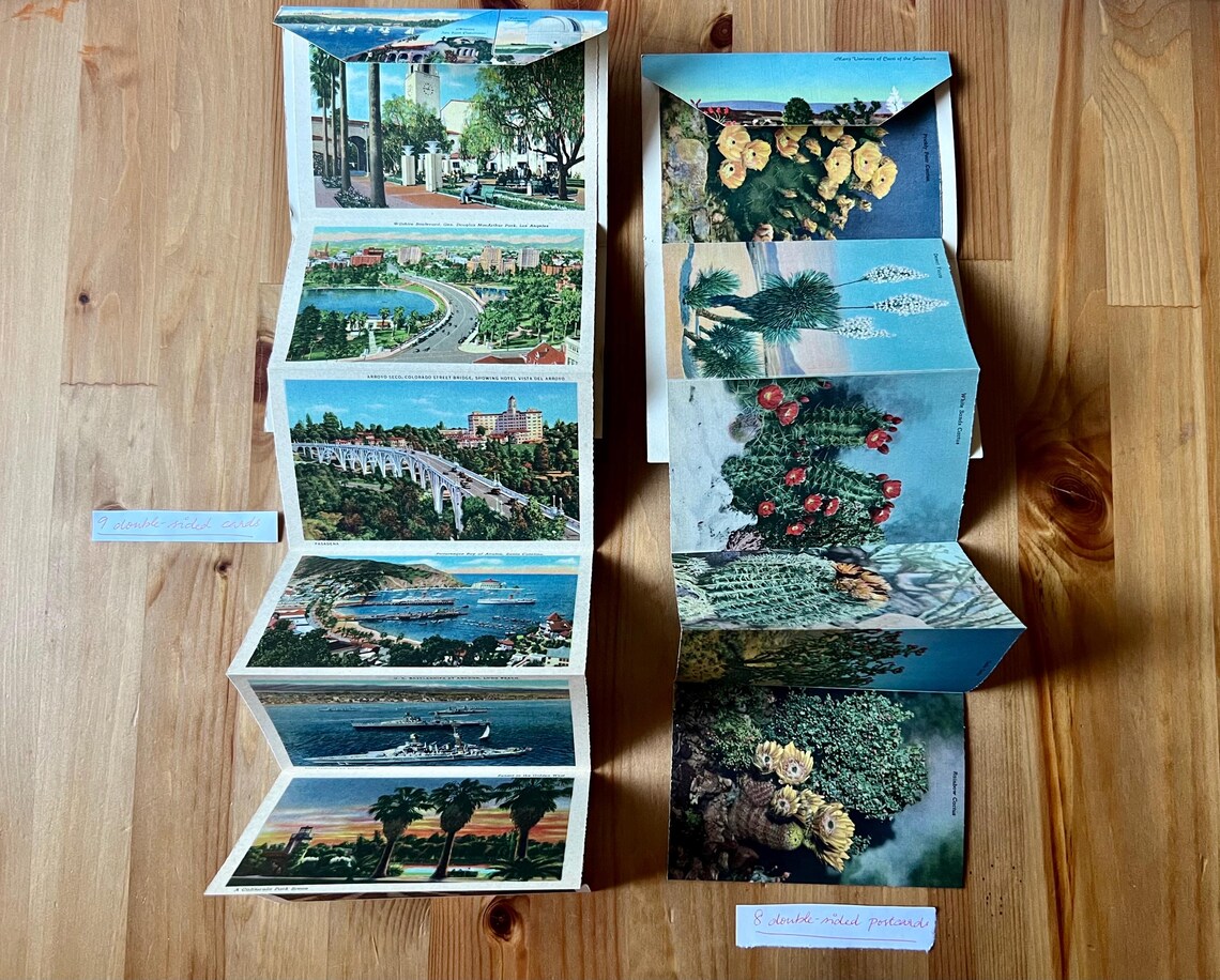 Vintage Postcards Foldout Travel Mid-century,travel Ephemera,travel ...