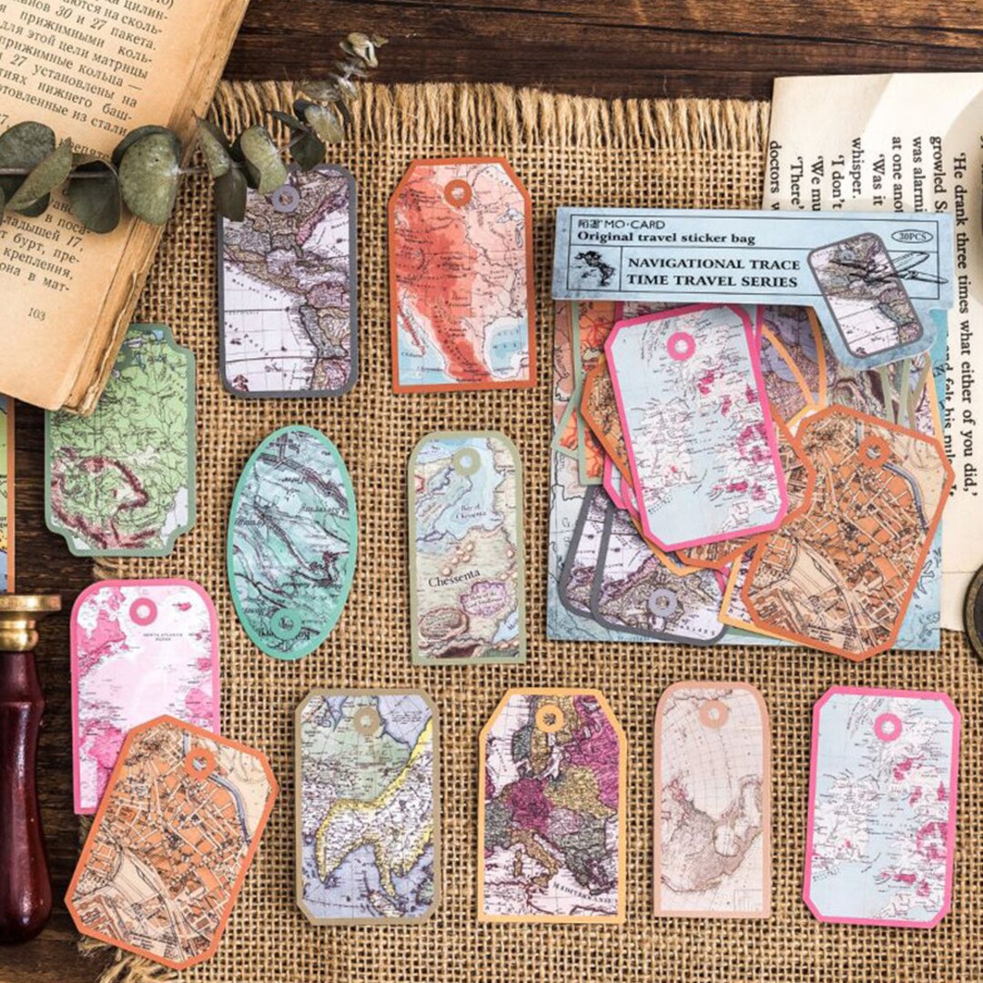 30 Vintage City Collectmap Stickers for Journaling and - Etsy
