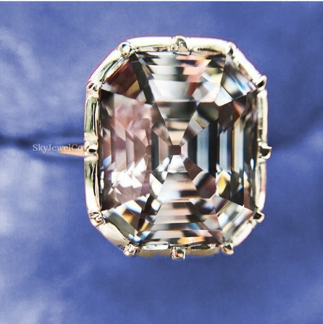 Asscher Cut Ring, Old Mine Cut Diamond Ring, Edwardian Ring, Antique ...