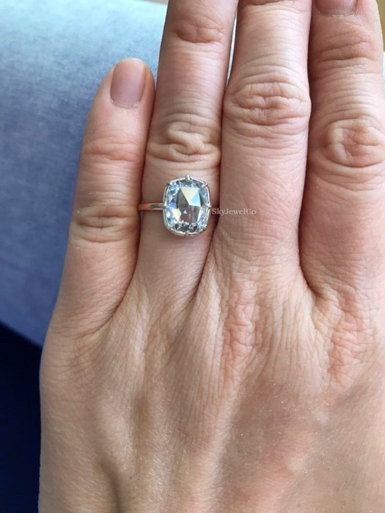 Georgian Victorian Style Engagement Ring With 3.20CT Antique - Etsy