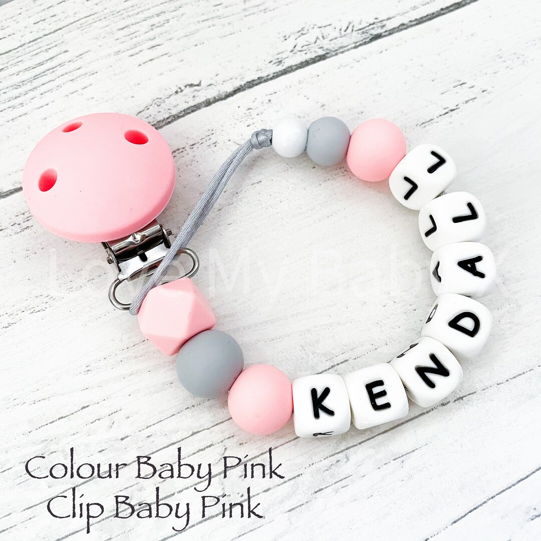 Personalised Soft Silicone Dummy Clip Personalized Pacifier Clip Dummy ...