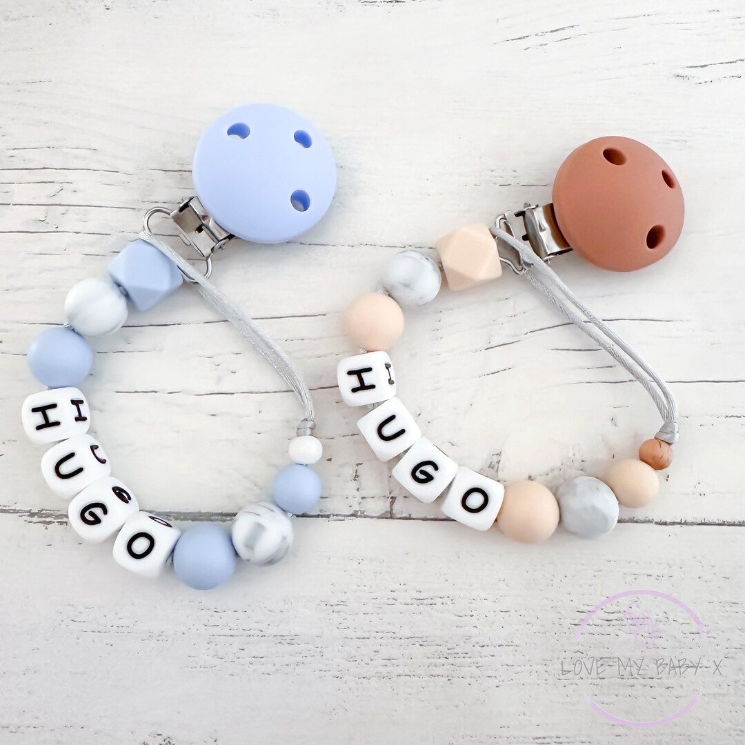 Newborn Gift MAM Dummy Clip Dummy Clip Personalised Pastel Dummy Chain ...