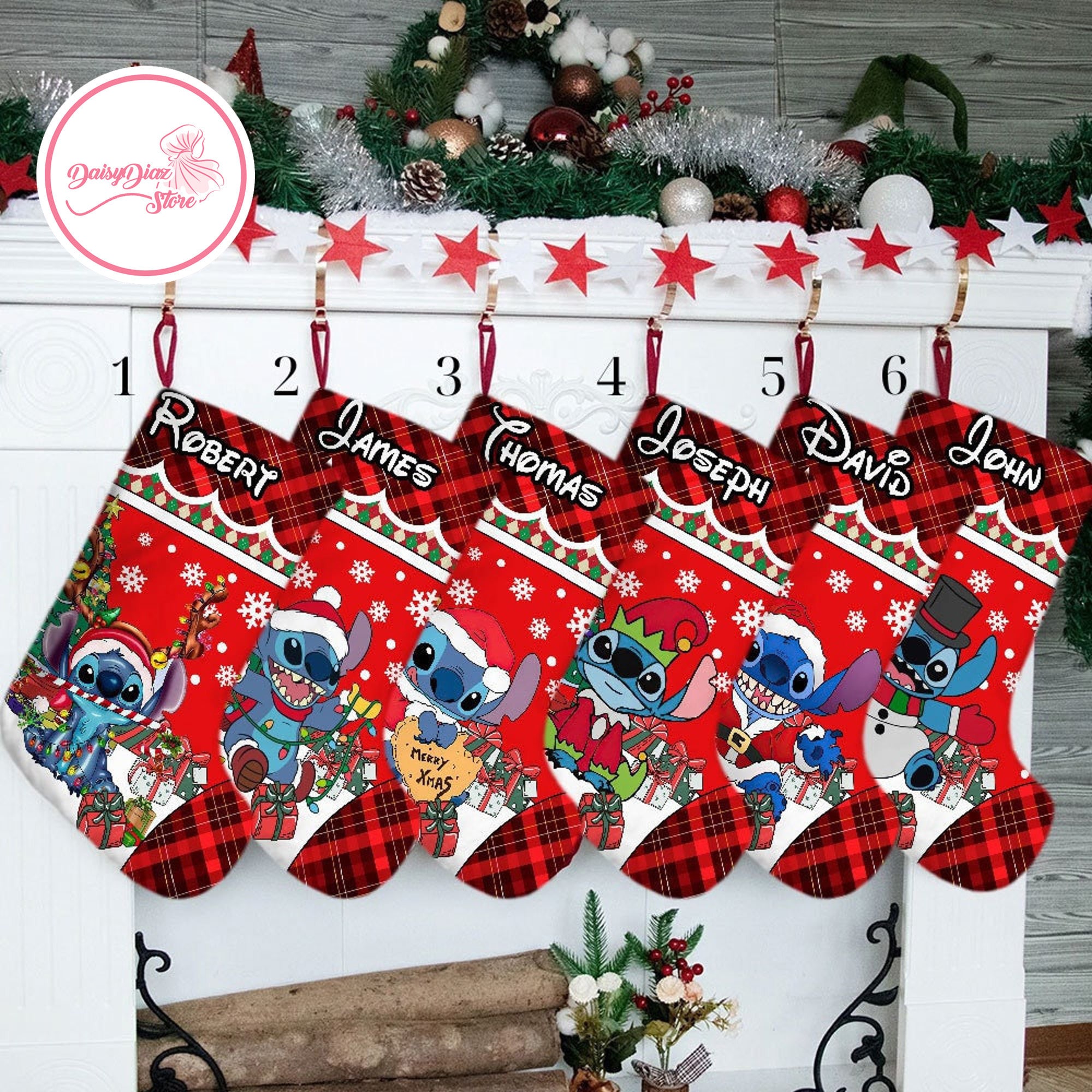 Personalized Stitch Christmas Stockings, Custom Disney Christmas ...