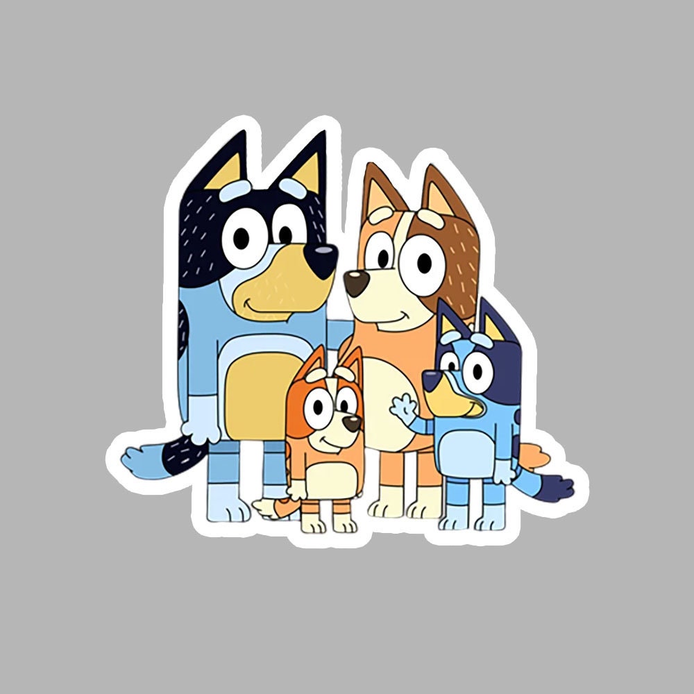 Bluey Family Sticker Bluey Stickers Bluey Vinyl Sticker - Etsy