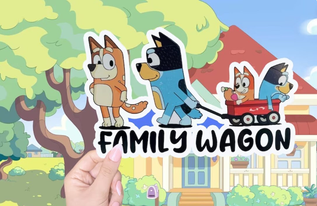 Bluey Family Wagon Sticker Bluey Sticker Blue Dogs Stickers - Etsy ...