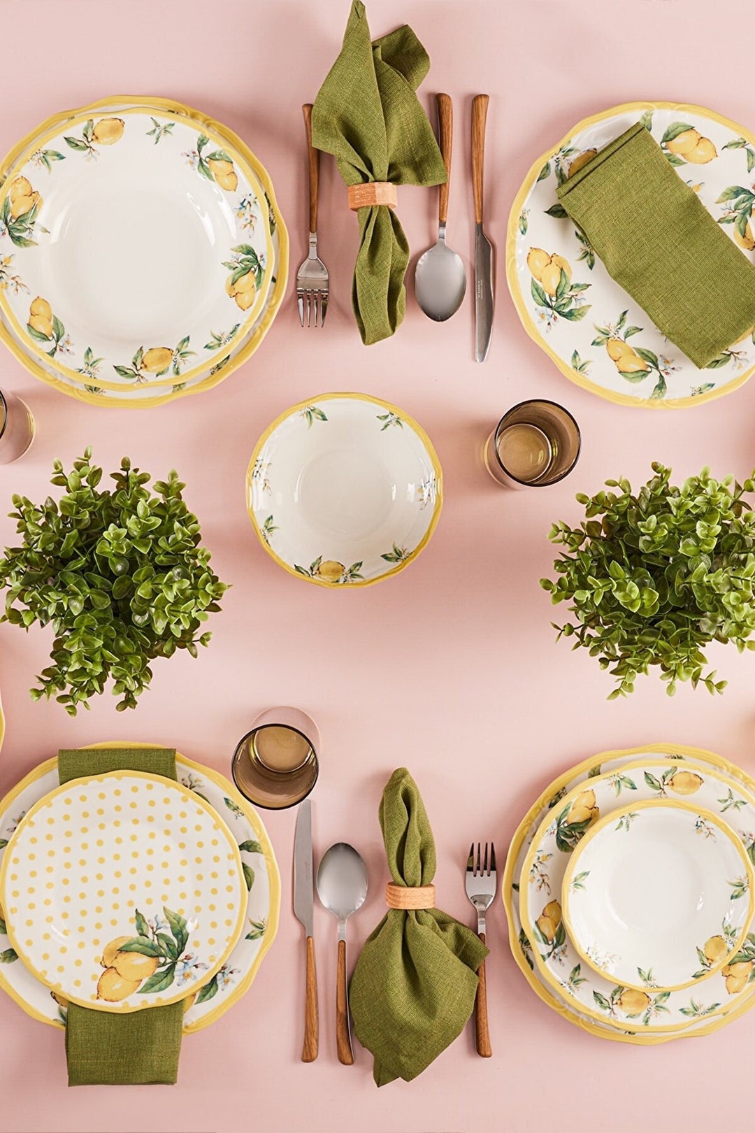 Vintage Lemon 24pcs Porcelain Dinner Set Plate Dinnerware - Etsy