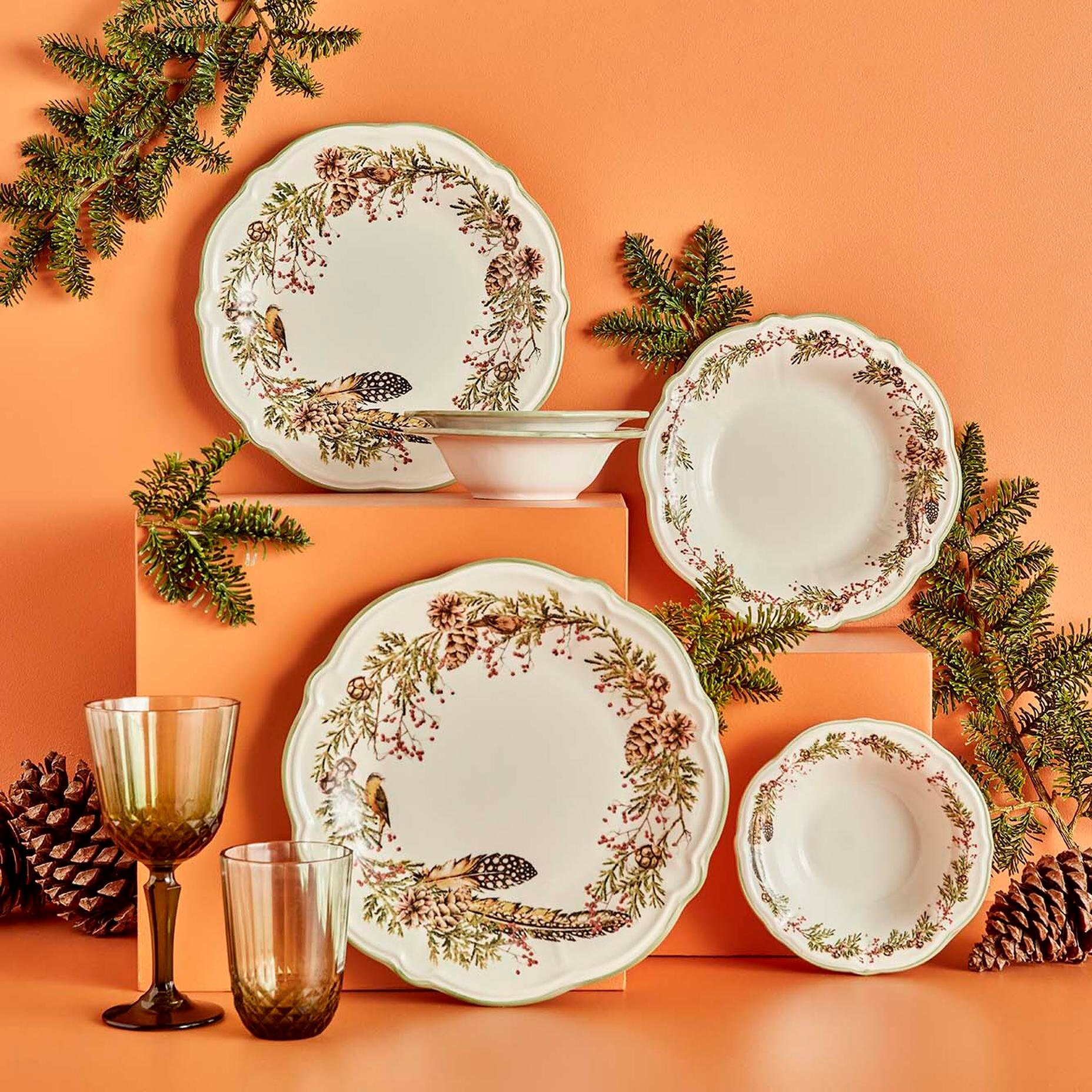Christmas Dinnerware Set 18pcs Christmas Plate New Year - Etsy Australia