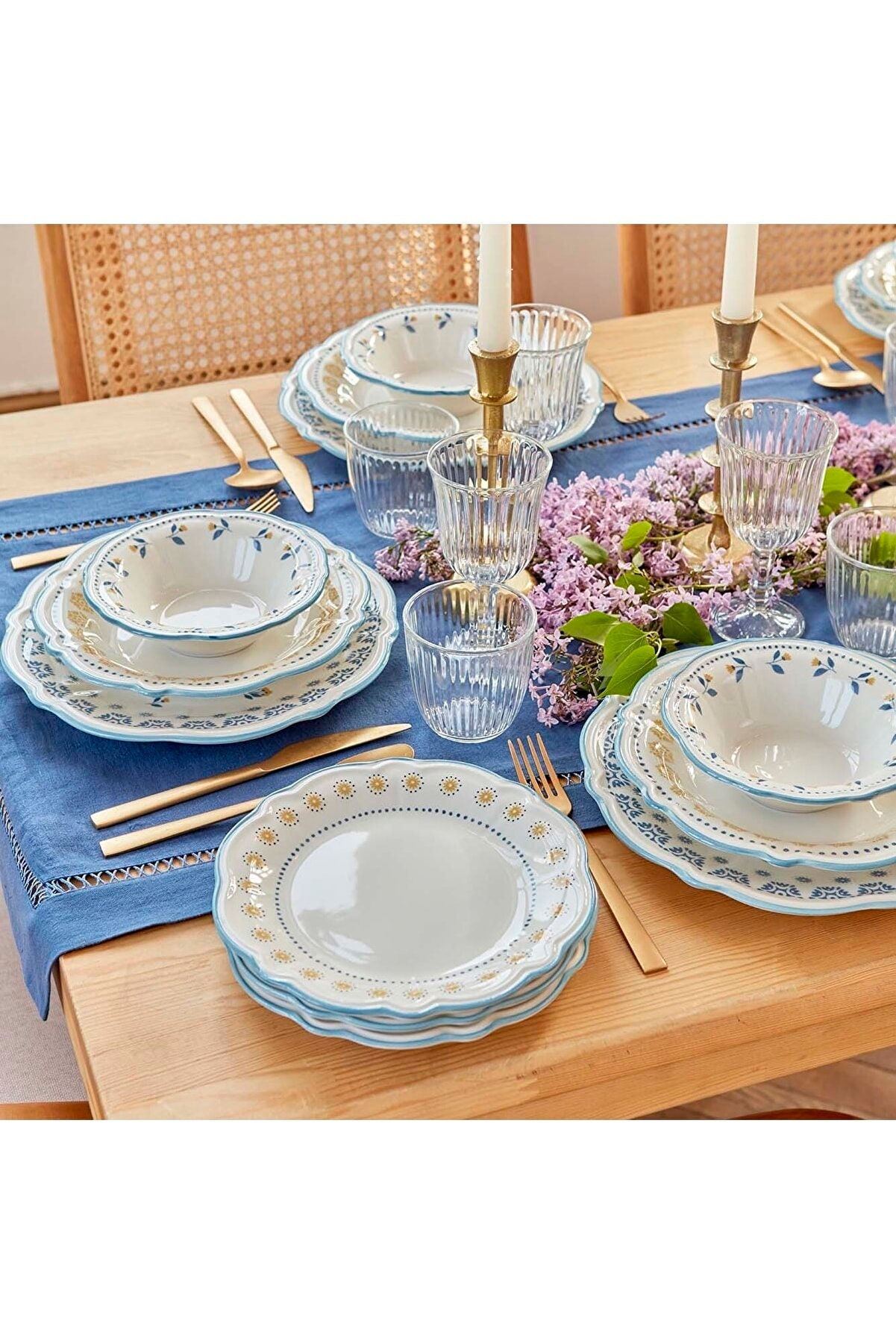 Blue 24 Pcs Dinner Set Vintage 24pcs Porcelain Dinner Set - Etsy UK