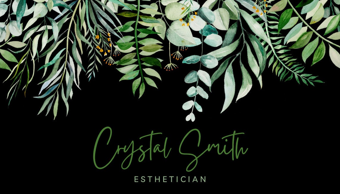 Eucalyptus Greenery Editable Business Card Template - Etsy