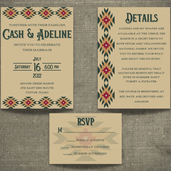 Western Elegant Invitation - Etsy