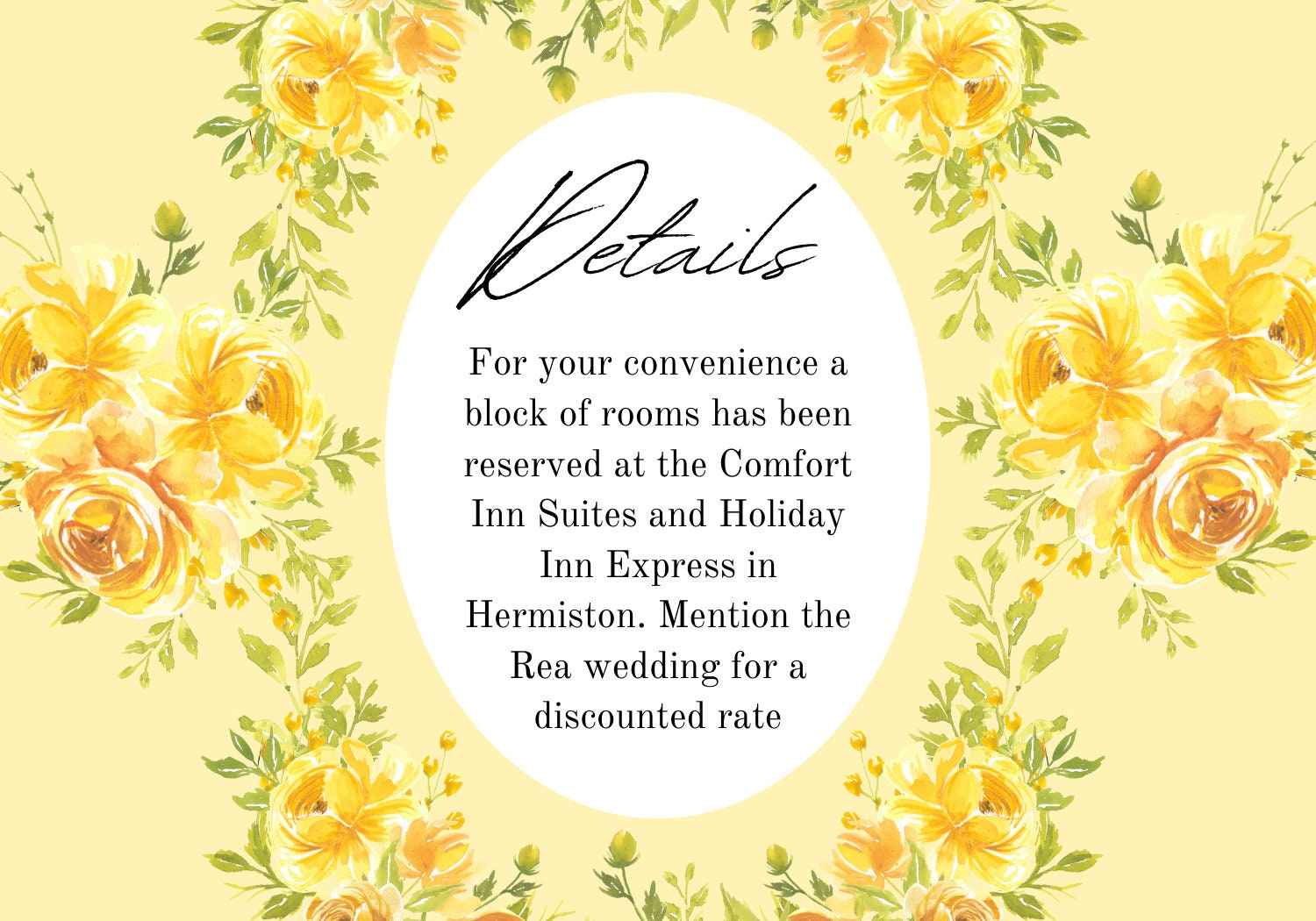Yellow Floral Wedding Invitation Set, Editable Template, Instant ...