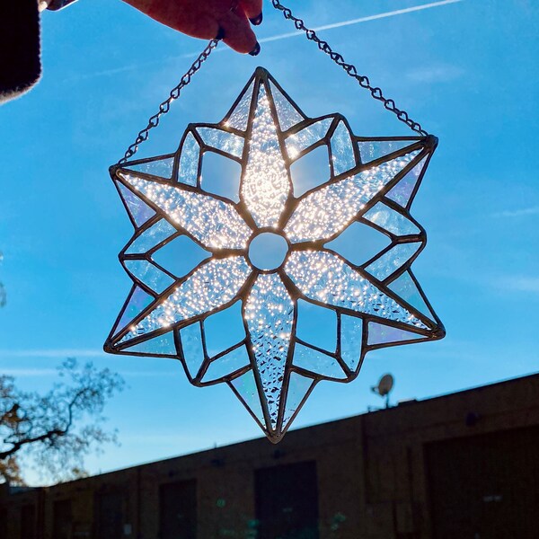 Snowflake Suncatcher - Etsy