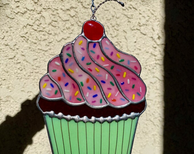 Stained Glass Cupcake Suncatcher With Sprinkles - Etsy