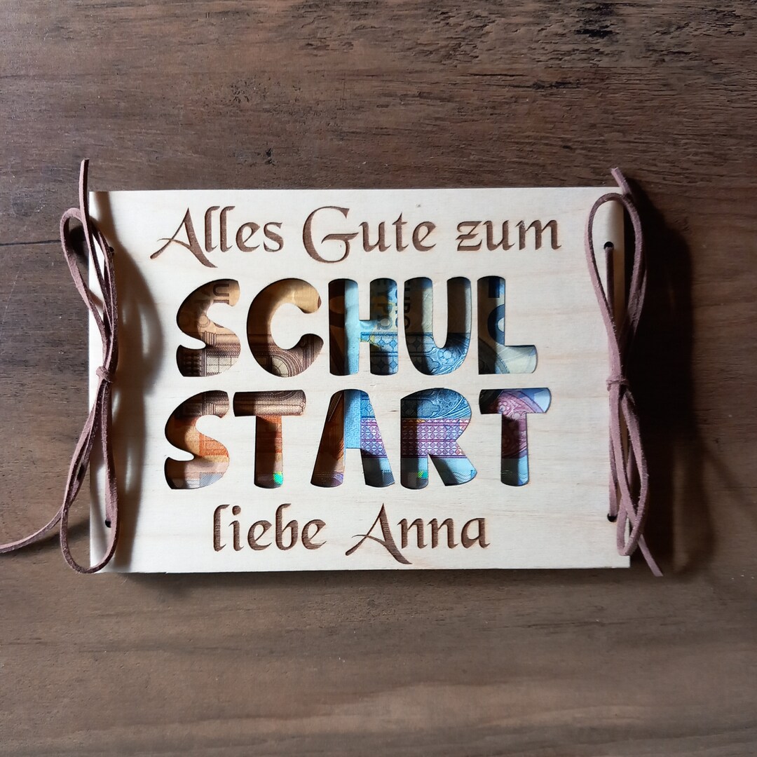 Money Card Money Gift for School Enrollment Personalized / 48 Fonts ...