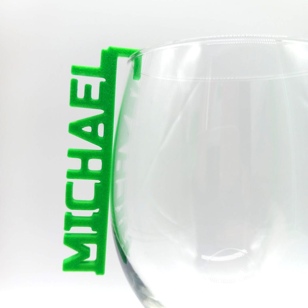 Glass Marker - Name Tag for Glasses - Name & Color Customizable - Place ...