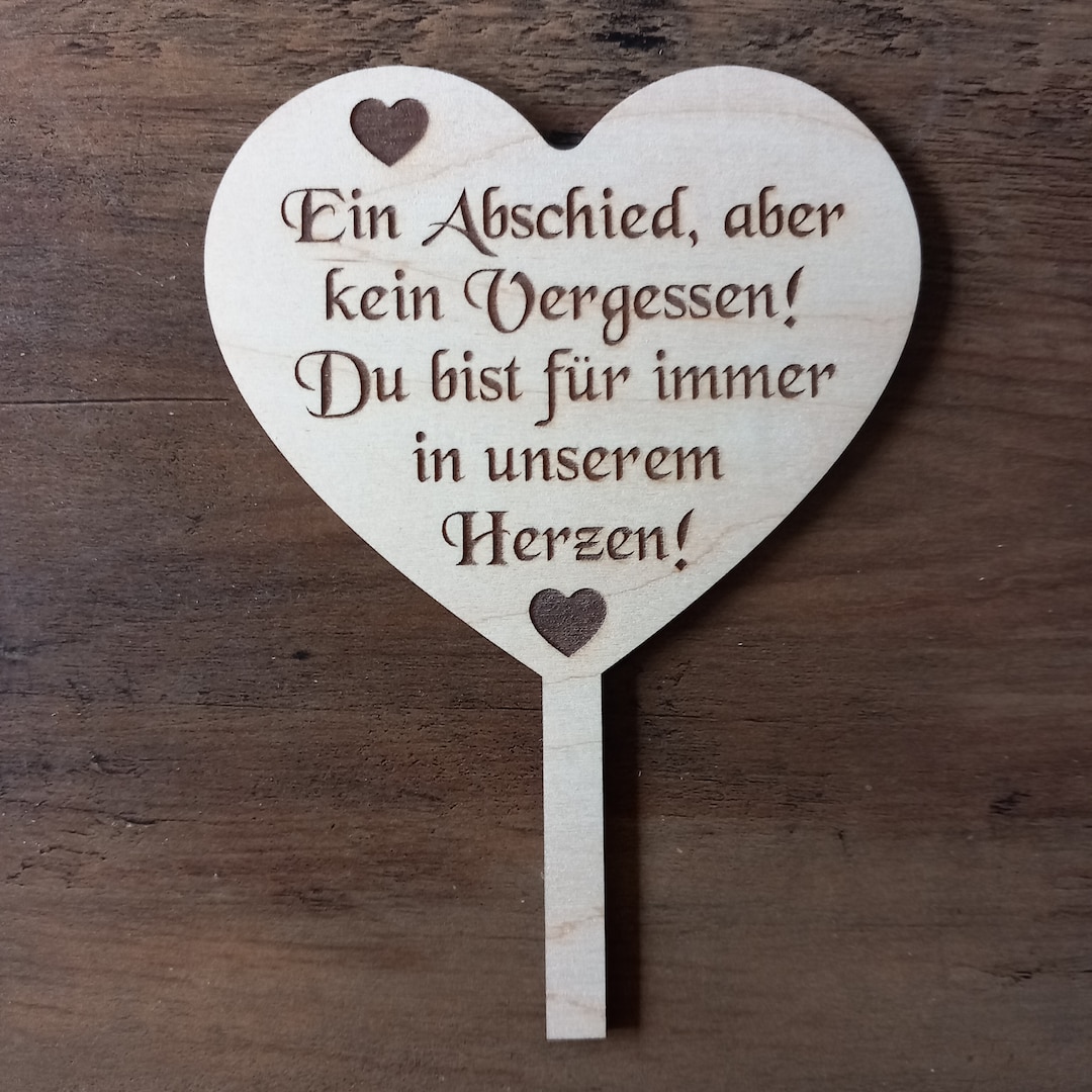 Wooden Hearts With Engraving for Grave Arrangement, Funeral Wreath ...