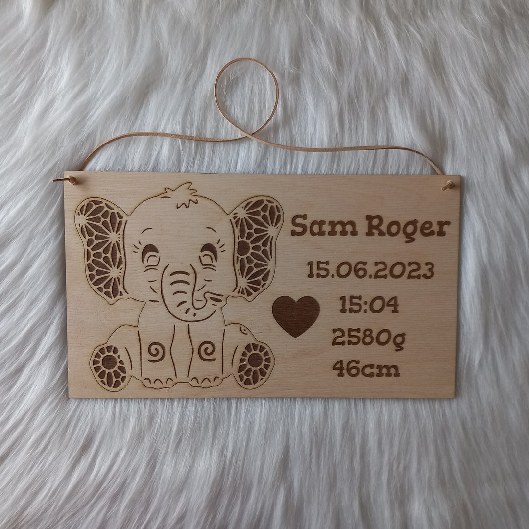 Birth Plaque Birth Plaque Wooden Sign Wooden Plaque to Hang Up, or to ...
