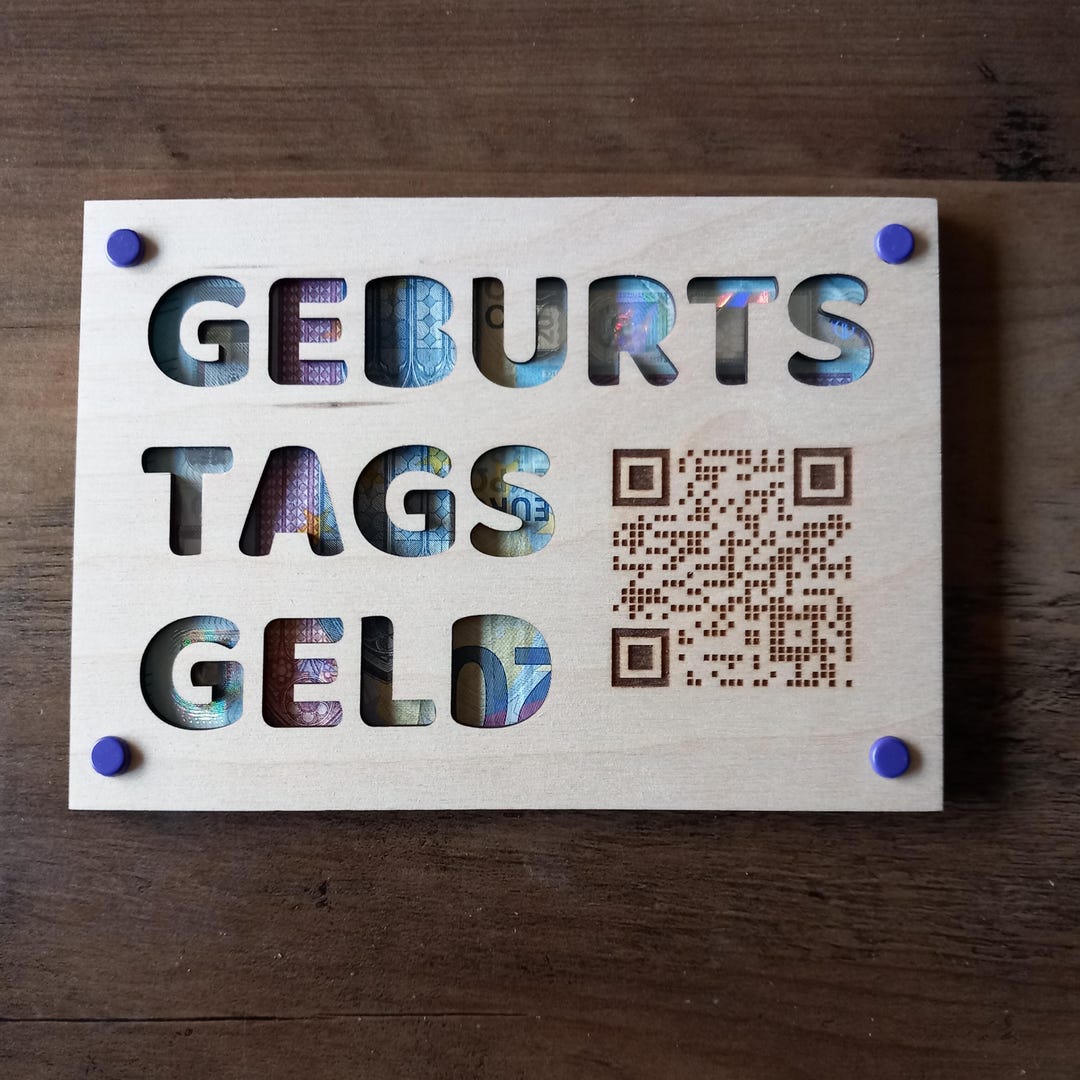 QR Code Money Gift Money Card for Birthday With Personal Message via ...