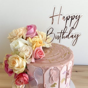 Floating Happy Birthday Acrylic Cake Topper - Etsy
